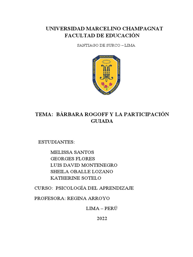 Bárbara Rogoff, Los Procesos de Participación Guiada | PDF ...