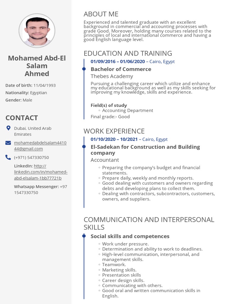 Accountant with Strong Communication Skills | PDF | Egypt | Social Media
