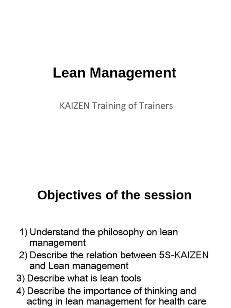 Lean Management: KAIZEN Training of Trainers | Download Free PDF | Lean ...
