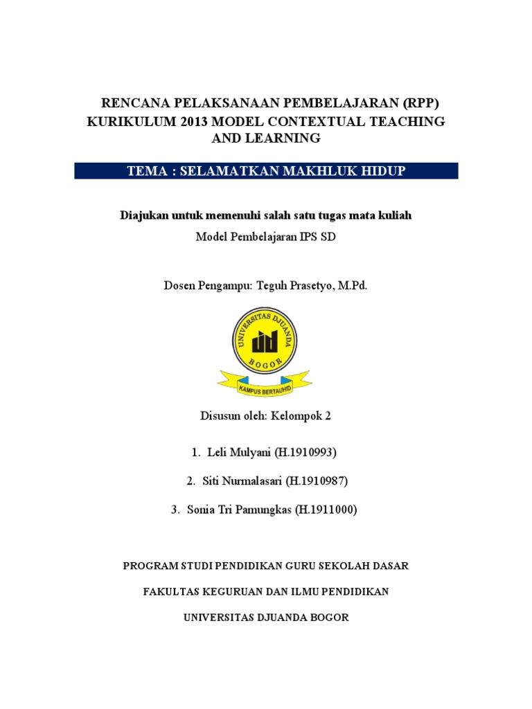 RPP Model Pembelajaran IPS SD | PDF