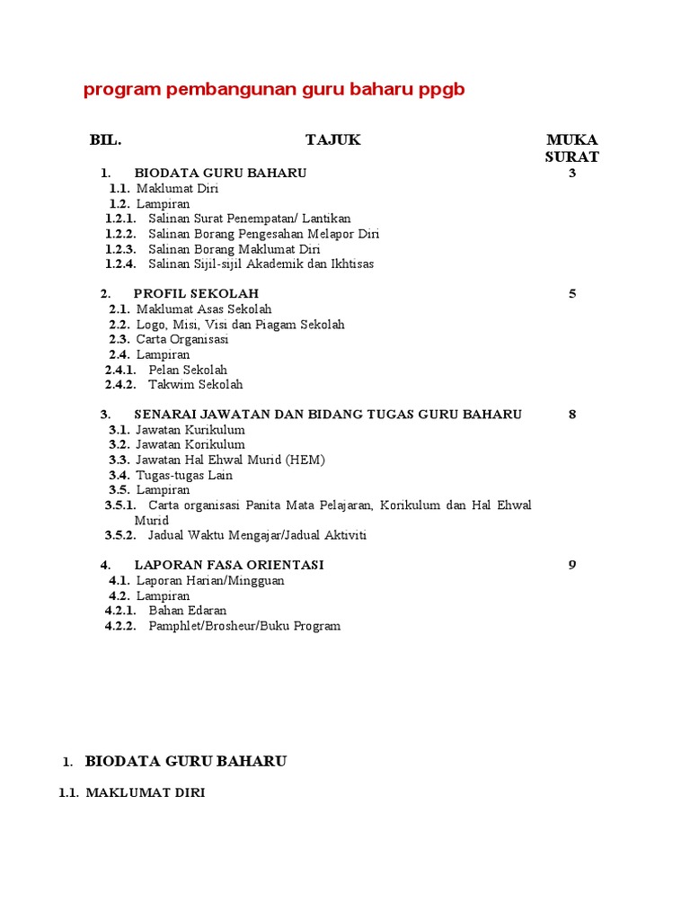 Program Pembangunan Guru Baharu PPGB | PDF