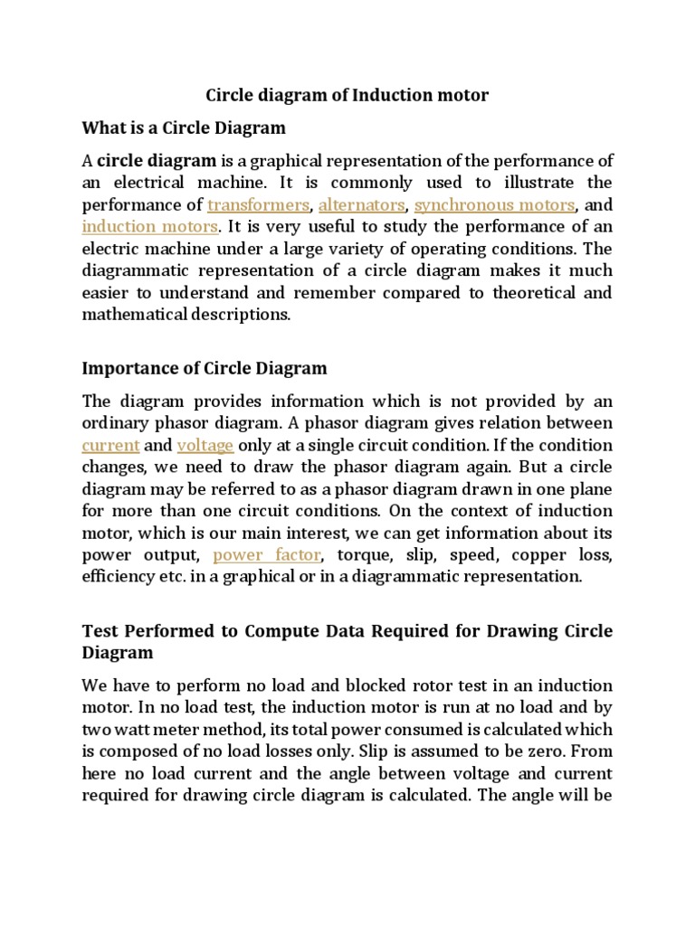 Circle Diagram | PDF | Electric Motor | Electromagnetism