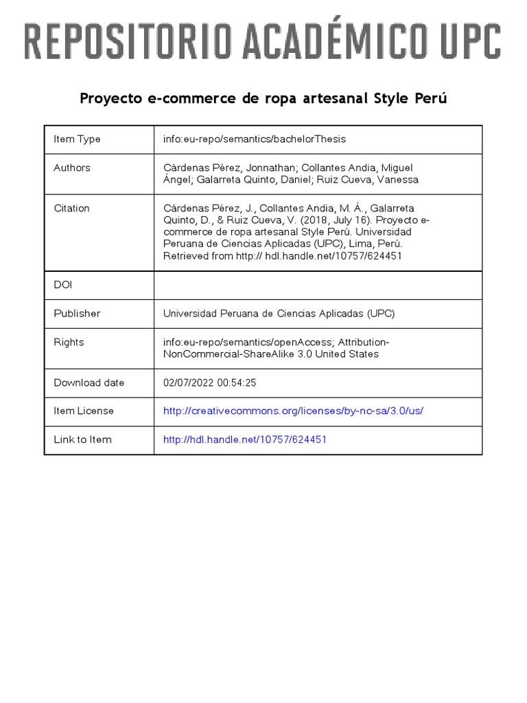 Proyecto de Ropa | PDF | Perú | Turismo