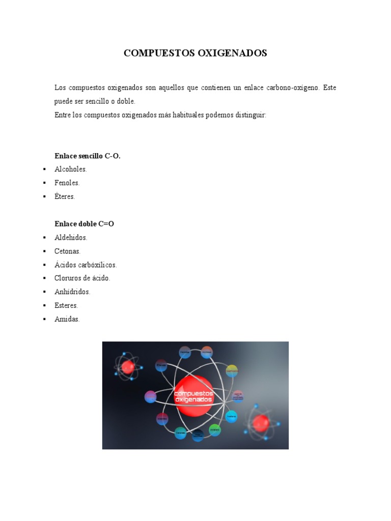 Características y Usos de Compuestos Oxigenados | PDF | Alcohol | Ester