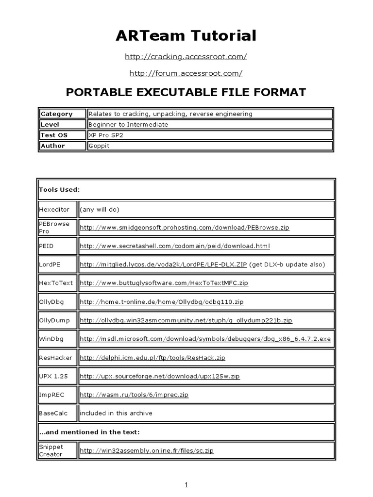 Dokumen - Tips - Pe File Format Compendium 11 by Goppit Arteam | PDF ...