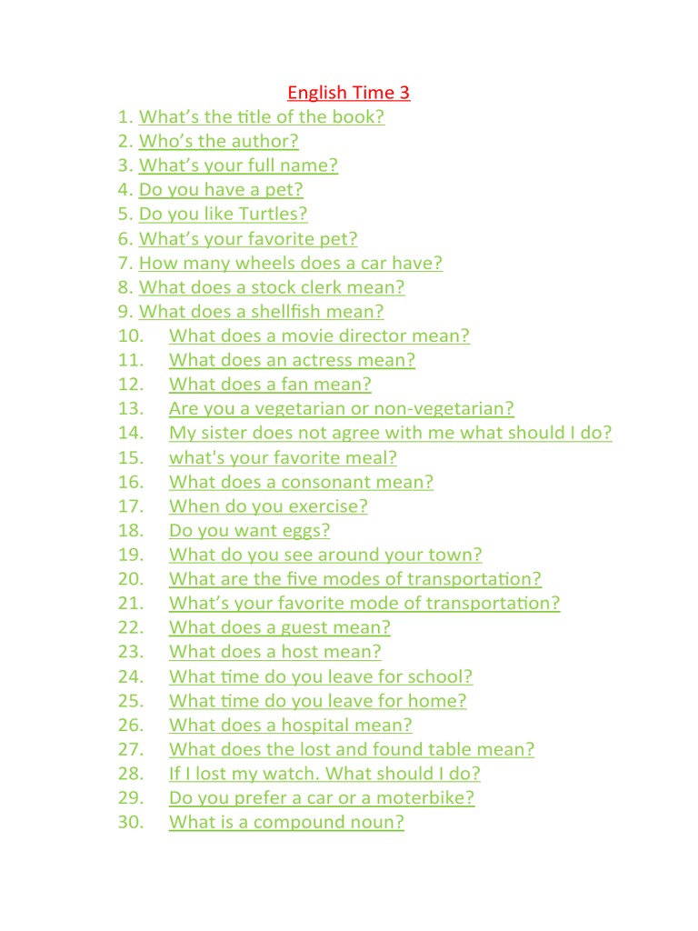 English Time 3 | PDF | Language Arts & Discipline | Foreign Language ...