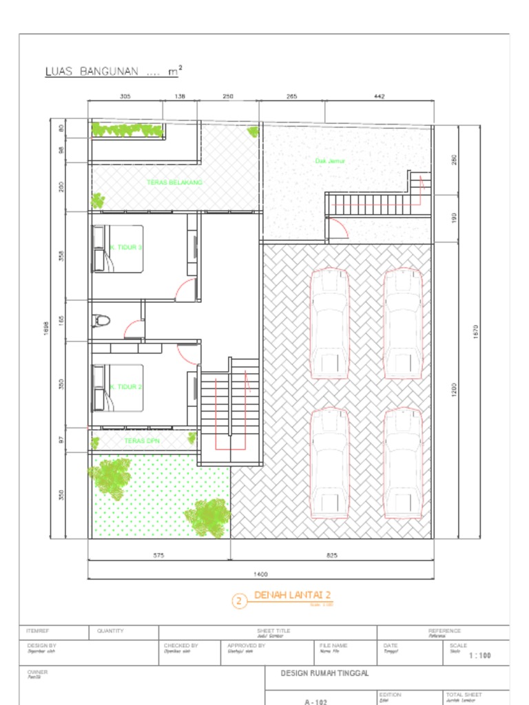 Denah Rumah Tinggal 2 Lantai | PDF