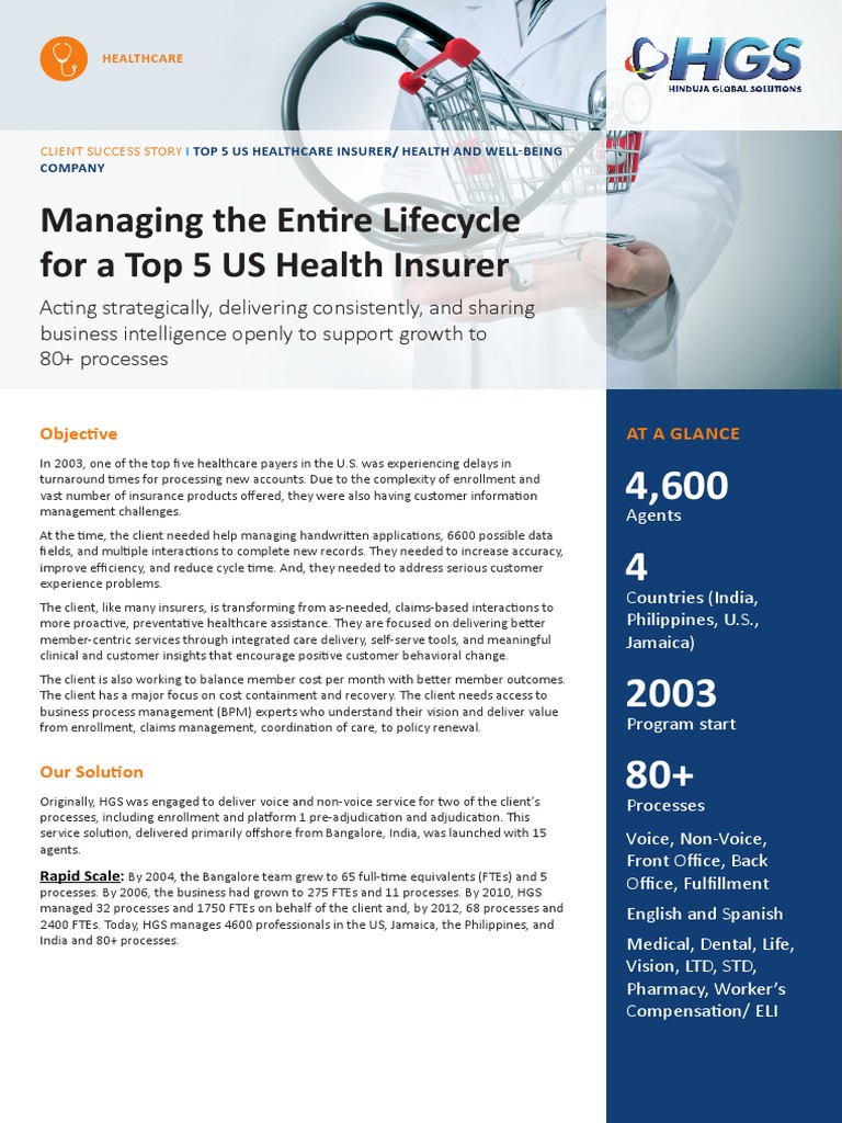 Managing The Entire Lifecycle For A Top 5 US Health Insurer | PDF ...