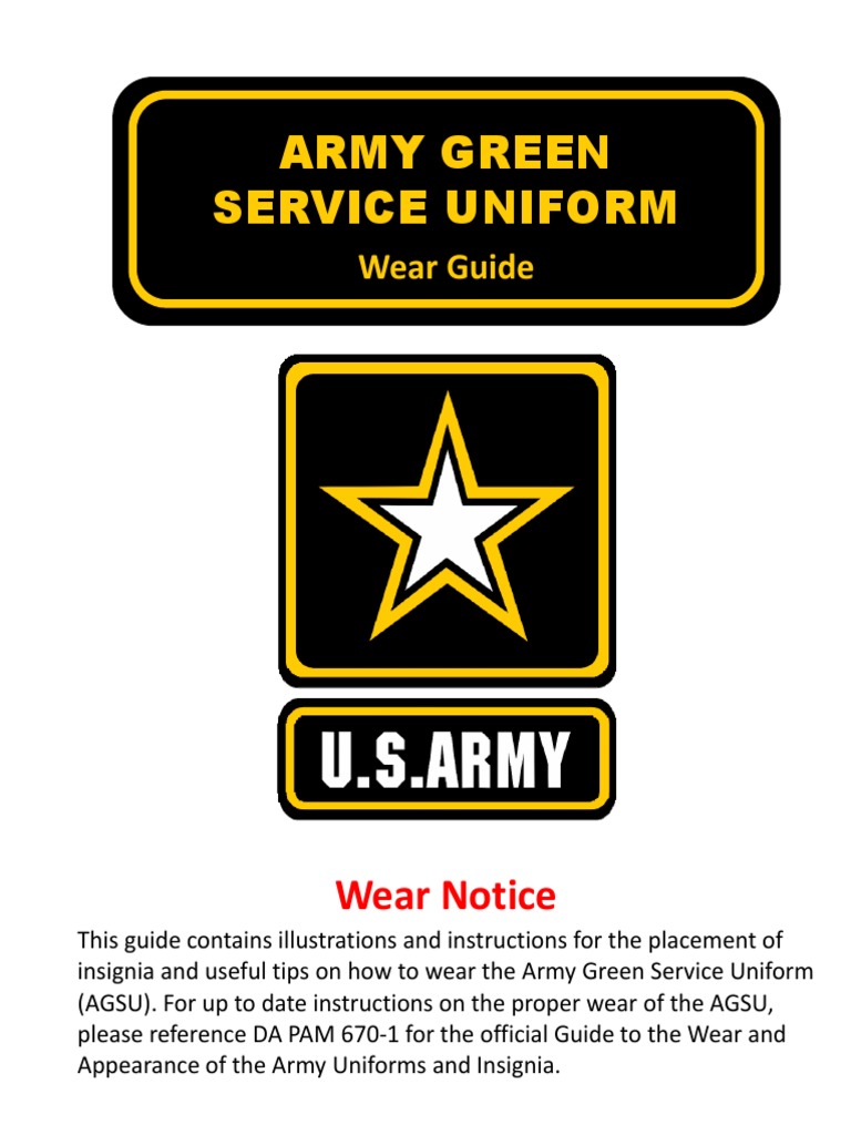 Army AGSU Wear Guide | PDF