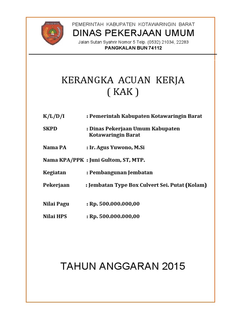Dokumen - Tips - Contoh Kak Pembangunan Jembatan | PDF