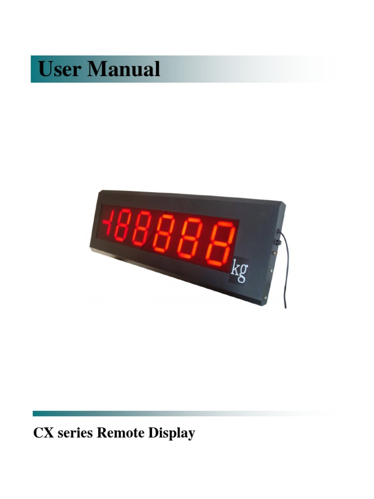 User Manual: CX Series Remote Display | PDF