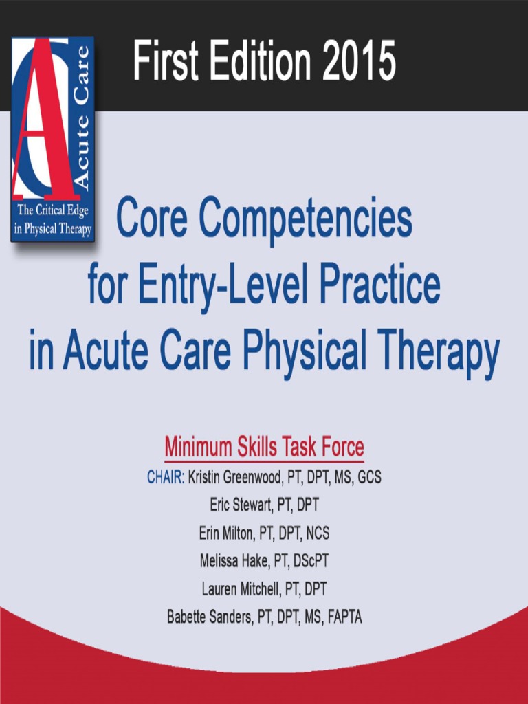 Core Competencies in Acute Care PT | PDF | Physical Therapy | Medical ...