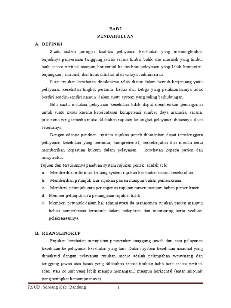 Panduan Sistem Rujukan Ponek | PDF