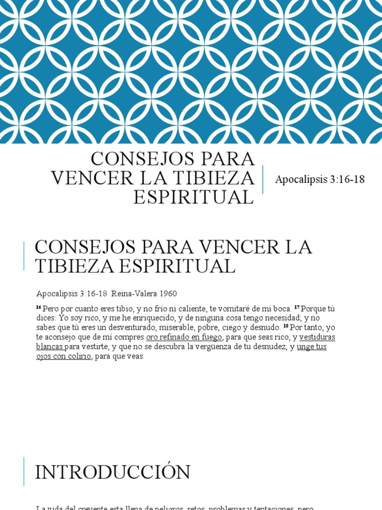 Consejos para Vencer la Tibieza Espiritual | PDF | Pecado | Cristo (título)