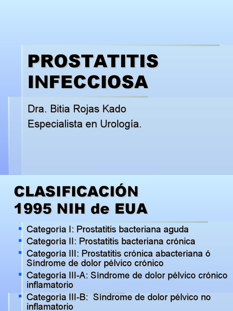 Prostatitis: Clasificación y Tratamiento | PDF | Especialidades Medicas ...