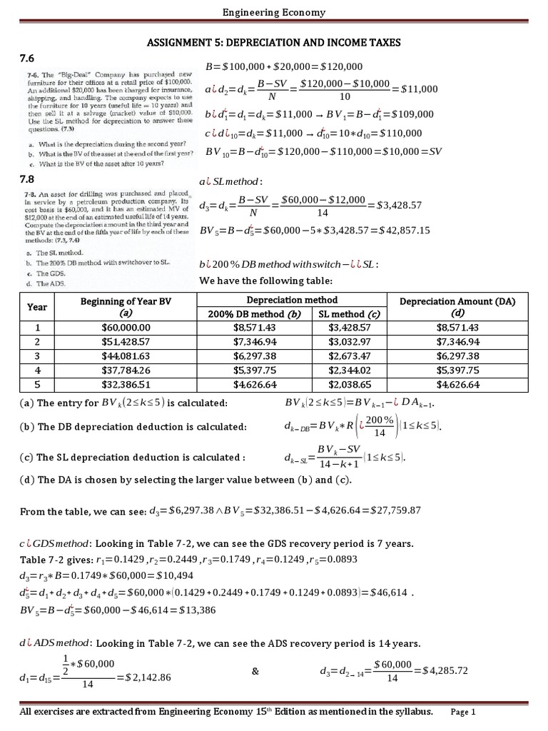 Cash Flow Analysis in Depreciation | PDF | Depreciation | Taxation