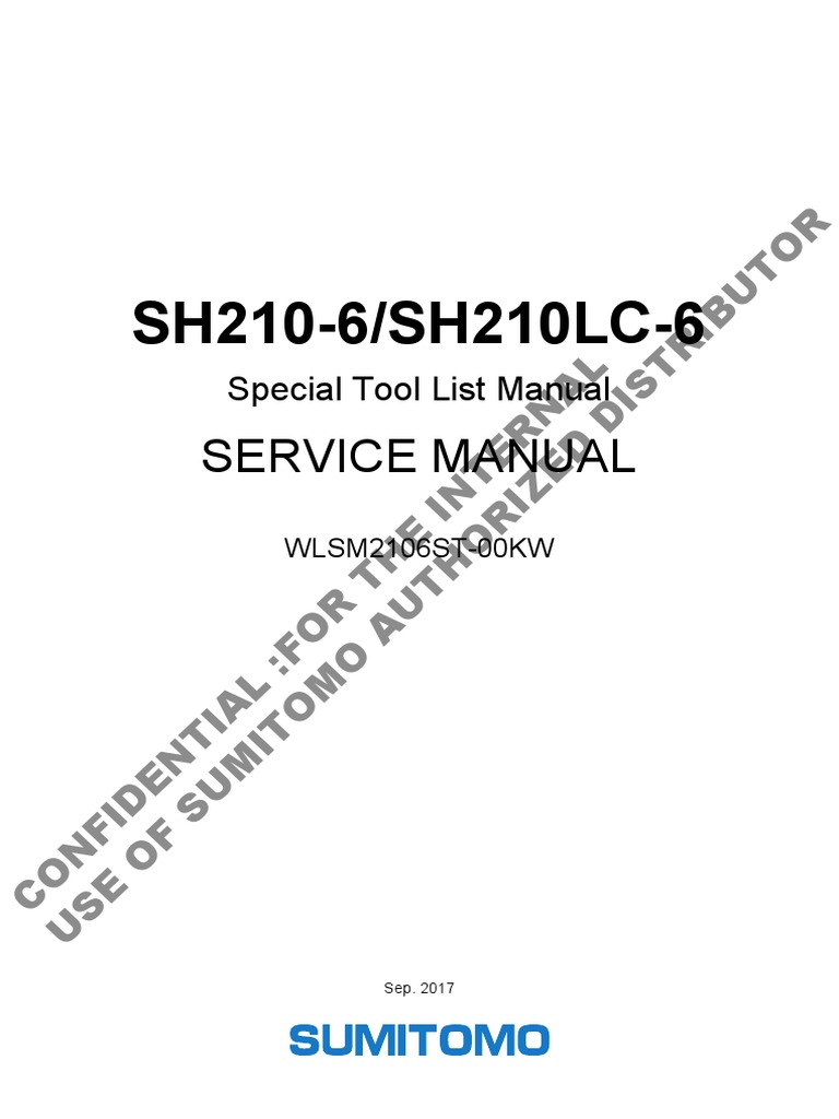 SH210-6/SH210LC-6: Service Manual | PDF | Pascal (Unit) | Engines