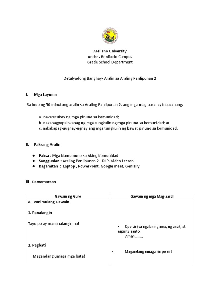 LP - AP2 - Mga Namumuno Sa Aking Komunidad | PDF