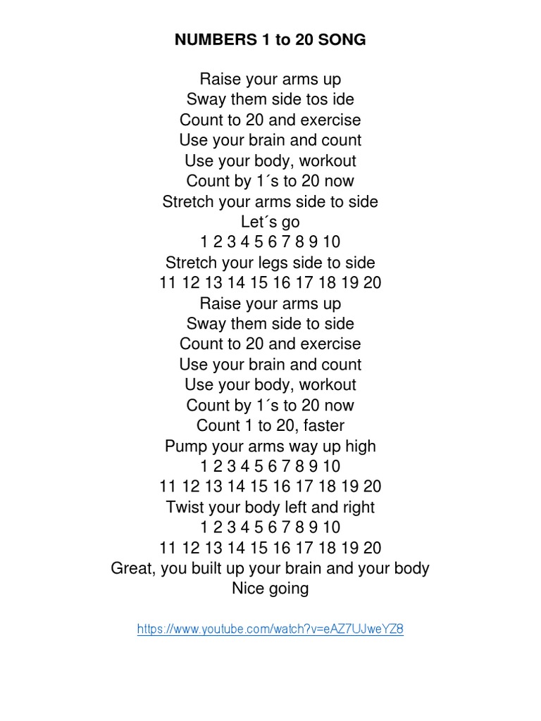 Numbers Song 1 - 20 | PDF