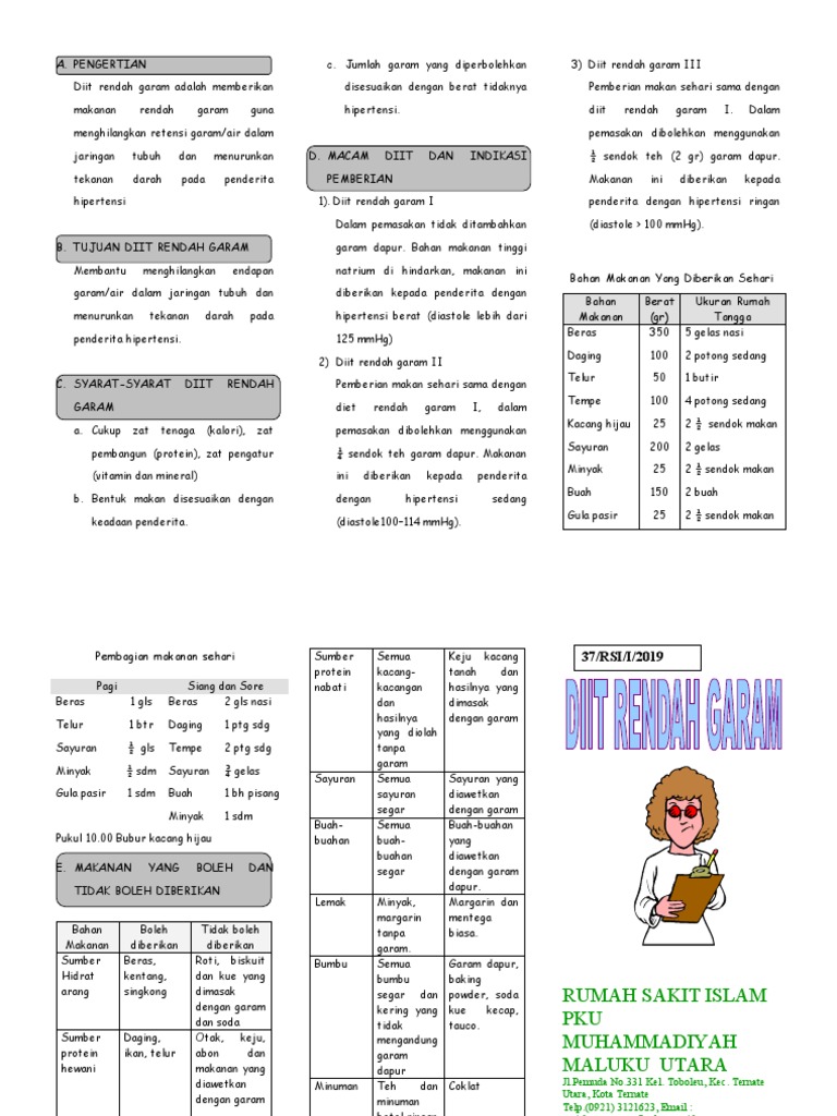 Leaflet Diit Rendah Garam | PDF