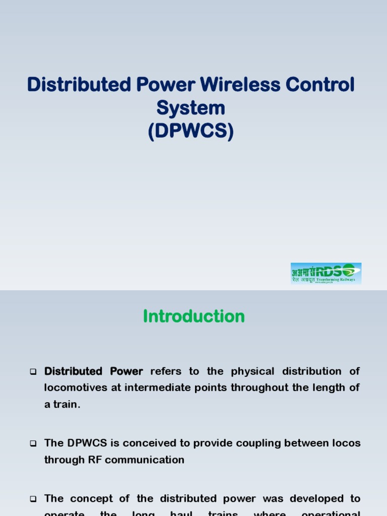 Distributed Power Wireless Control System (DPWCS) | PDF | Train | Rail ...
