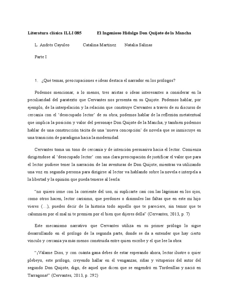 Prueba Quijote | PDF | Don Quijote | Miguel De Cervantes