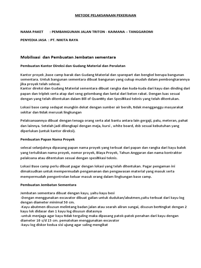 Metode Pekerjaan Jala Baru 2 | PDF