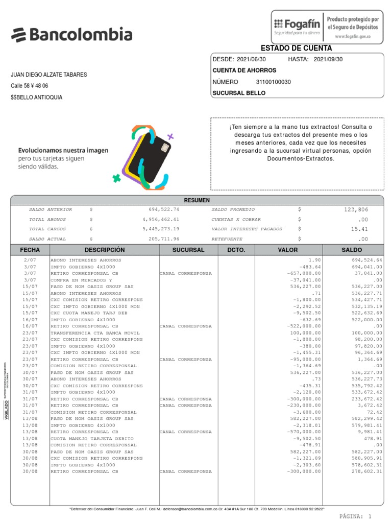 Extracto Bancario | PDF | Pagos | Industrias de servicio