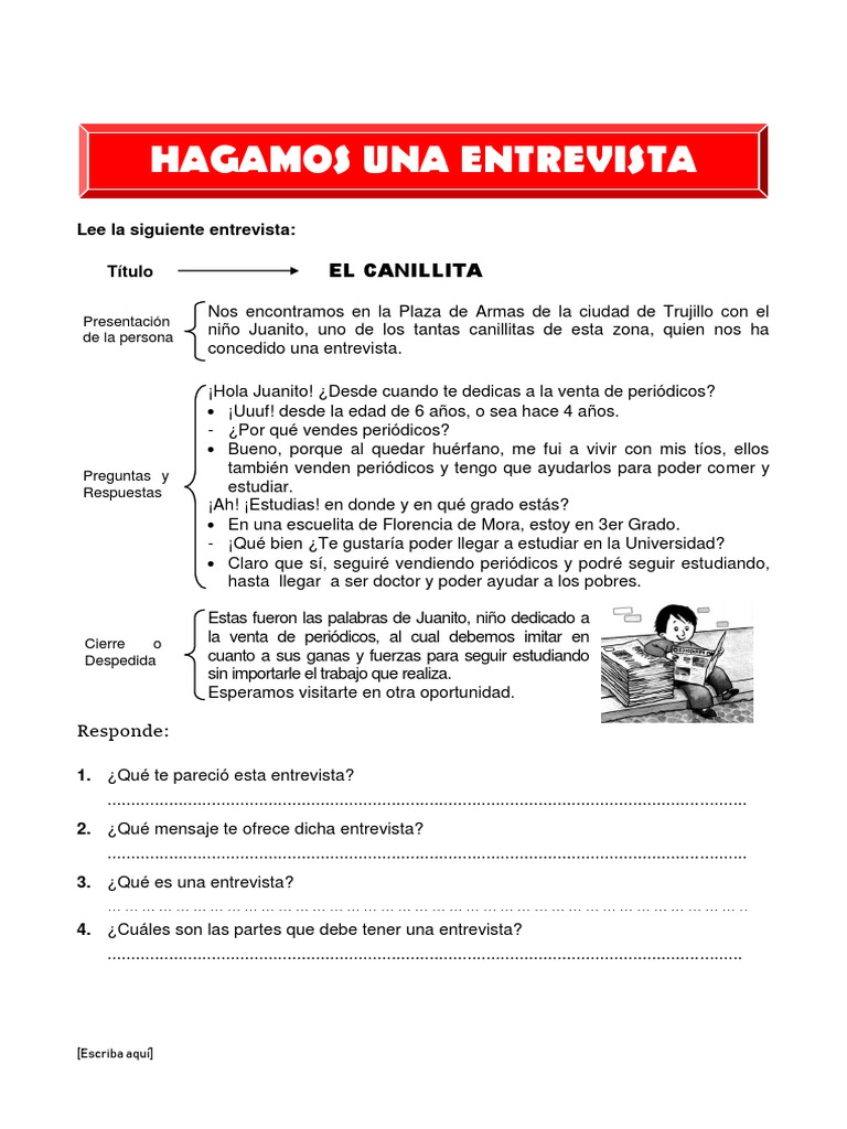 Hagamos Una Entrevista para SEGUNDO de Primaria | PDF