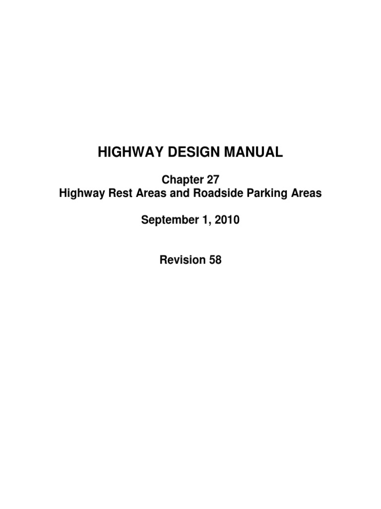 Highway Design Manual: Highway Rest Areas and Roadside Parking Areas ...
