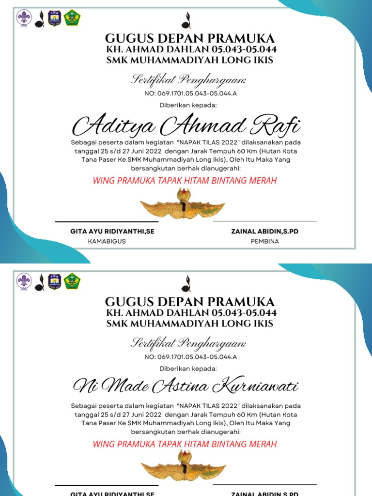 Sertifikat Napak Tilas 2022 | PDF