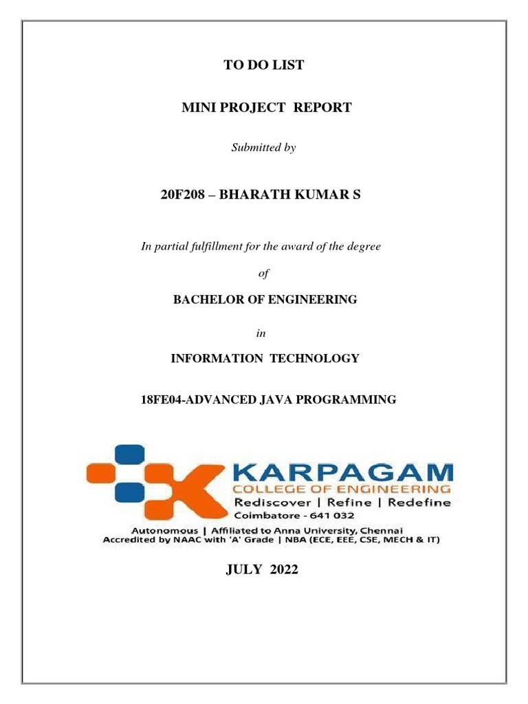 20f208-java Mini Project _merged | PDF | Method (Computer Programming ...