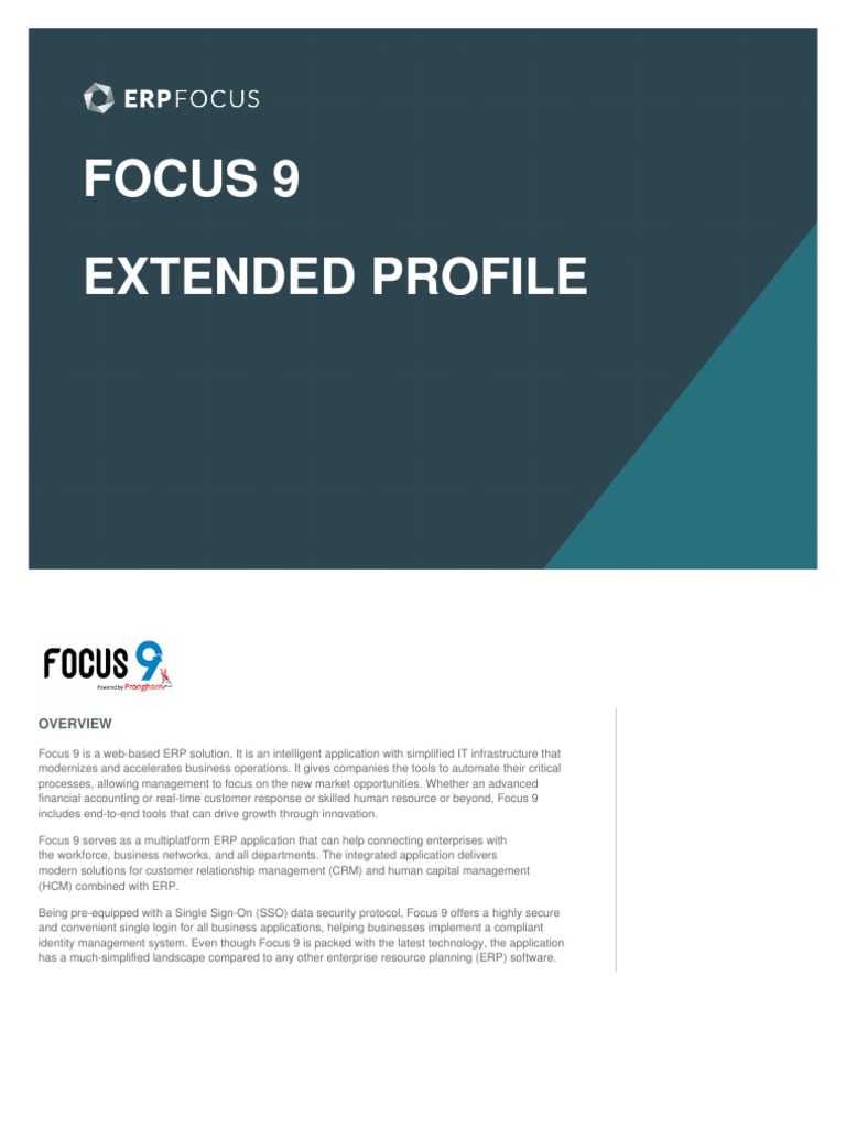Focus 9: Web-Based ERP Solution | PDF | Enterprise Resource Planning ...