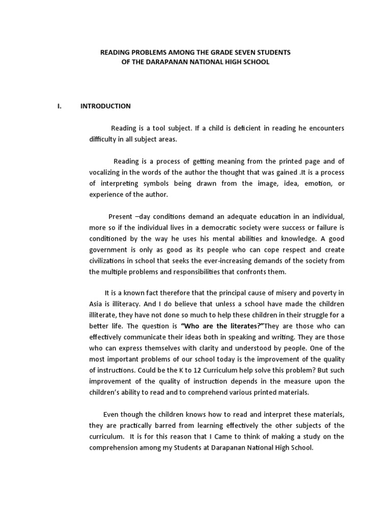 Grade 7 Reading Comprehension Issues | PDF | Reading Comprehension ...