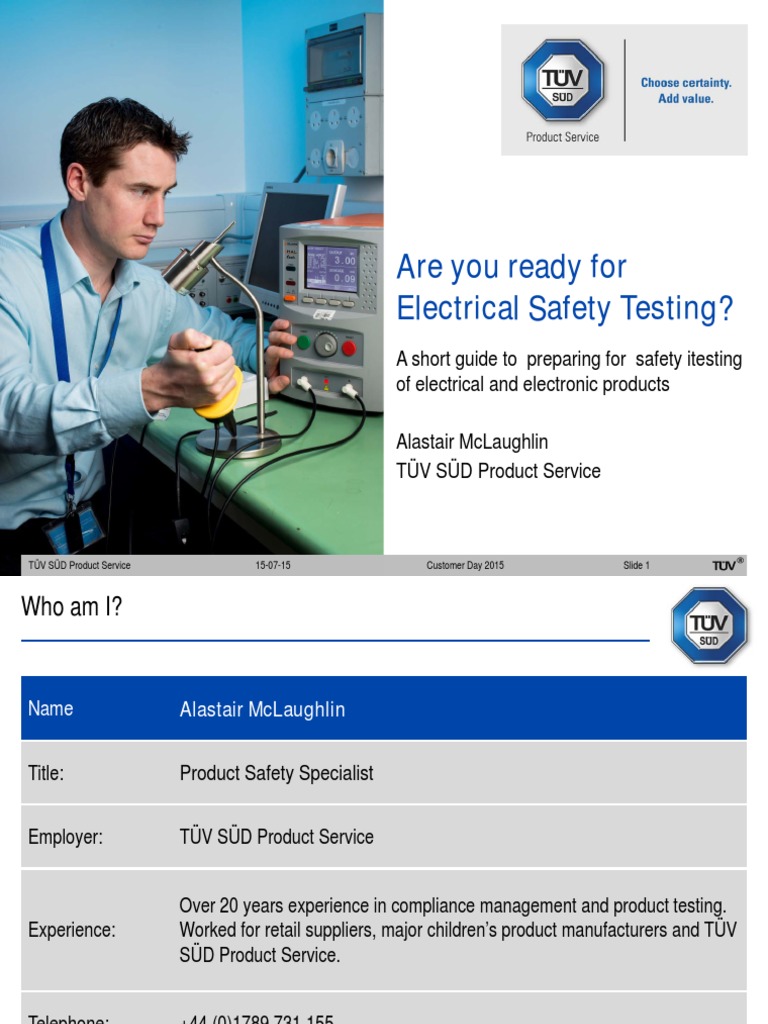 TUV Electrical Safety Testing | PDF | Safety | International ...