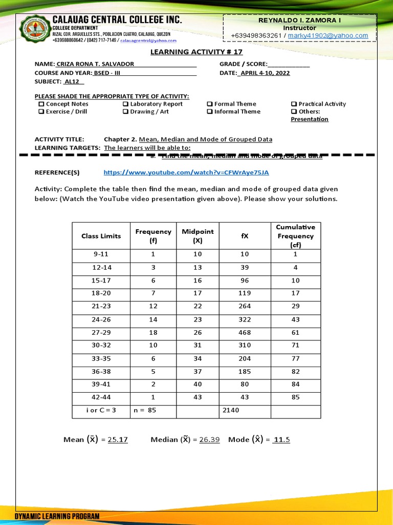 LEARNING ACTIVITY SHEET 17 Assessment 2 | PDF | Cognition | Education ...