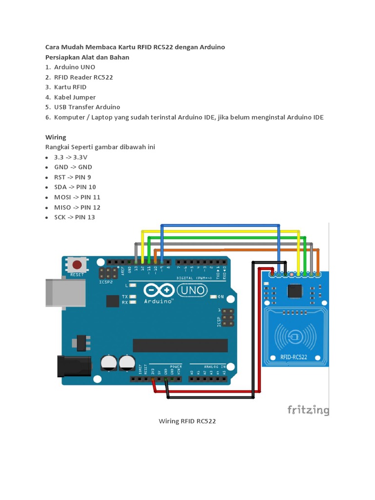Cara Mudah Membaca Kartu RFID RC522 Dengan Arduino | PDF | Arduino | Telecommunications