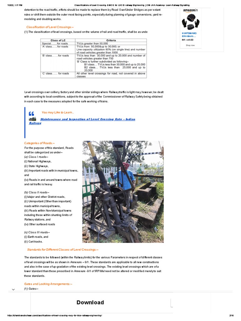 Download: Classification of Level Crossings | PDF | Traffic | Rail ...