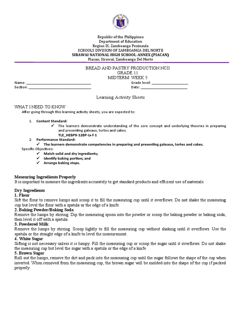 BPP G11 - Week 5 | Download Free PDF | Cakes | Baking