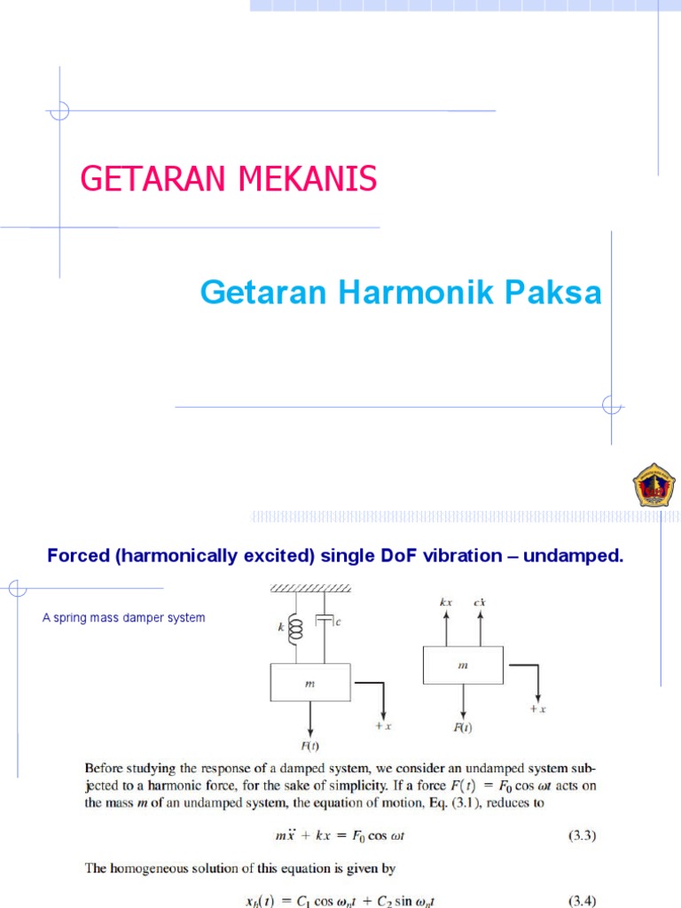 MES 307 GM Getaran Paksa Harmonis | PDF | Trigonometric Functions | Physical Phenomena
