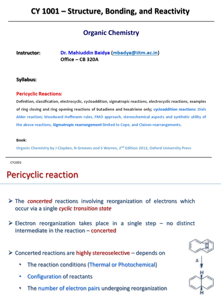 CY 1001 - Structure, Bonding, and Reactivity: Organic Chemistry | PDF ...