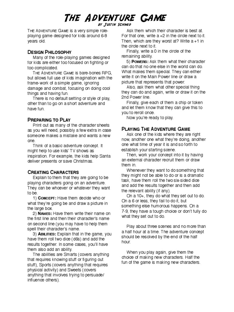 The Adventure Game:: Ask Them What Their Character | PDF | Adventure ...