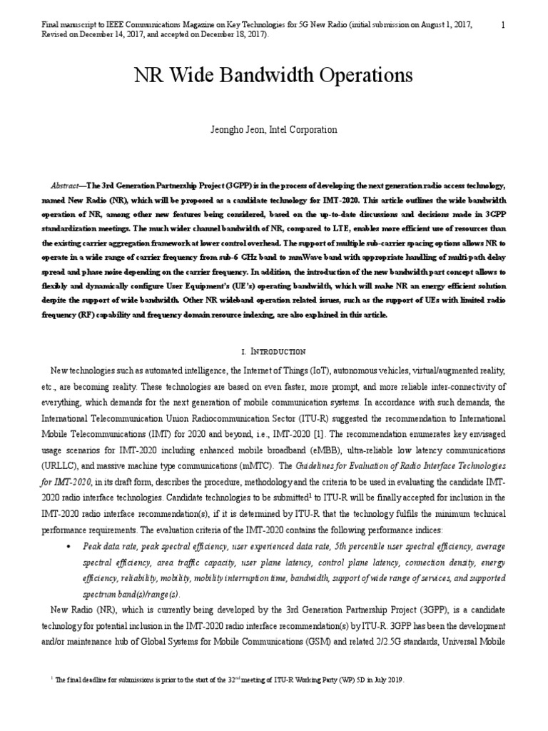 NR Wide Bandwidth Operations | PDF | Orthogonal Frequency Division Multiplexing | Bandwidth ...