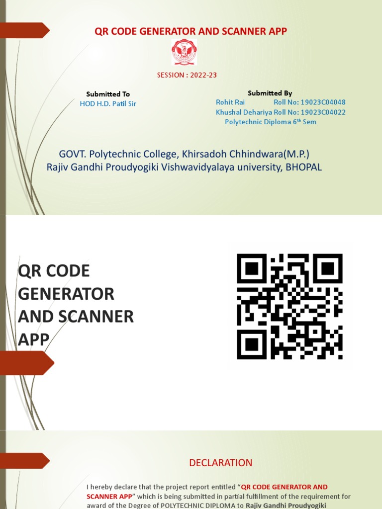QR Code Generator & Scanner App2 | PDF | Qr Code | Software Development ...