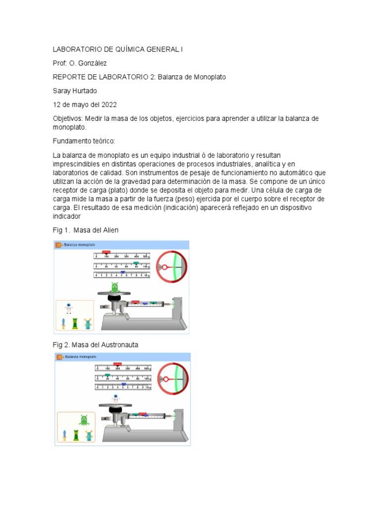 Uso y partes de la balanza monoplato | PDF | Métodos y materiales de ...