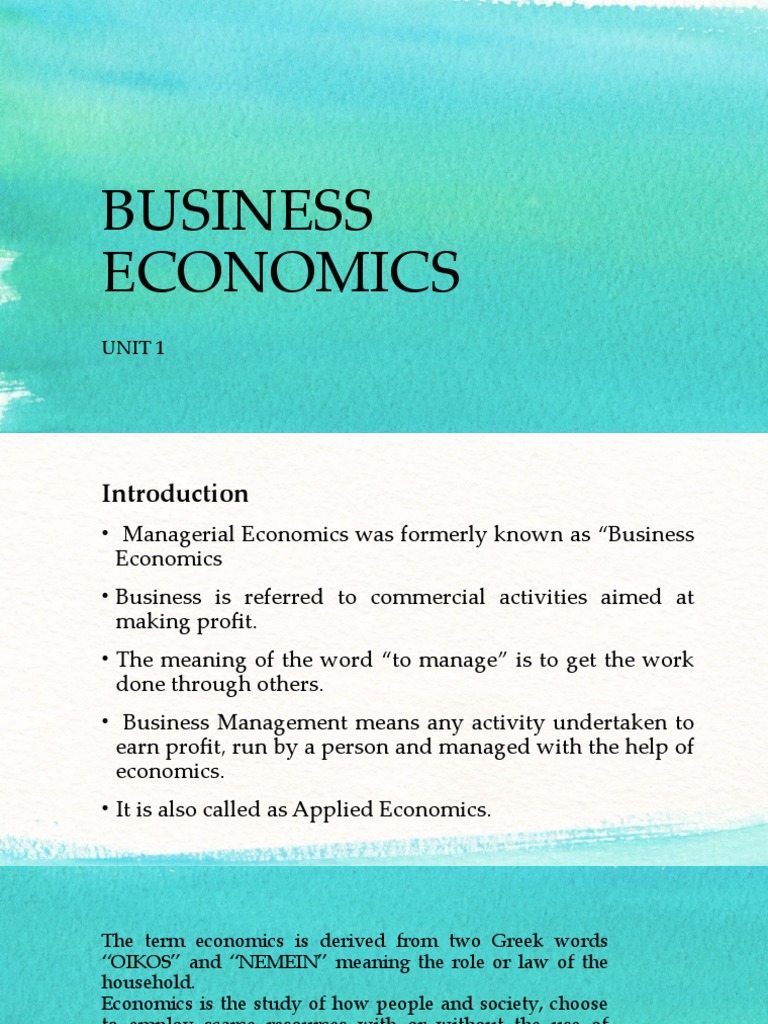 Introduction to Business Economics | PDF | Economics | Business Economics