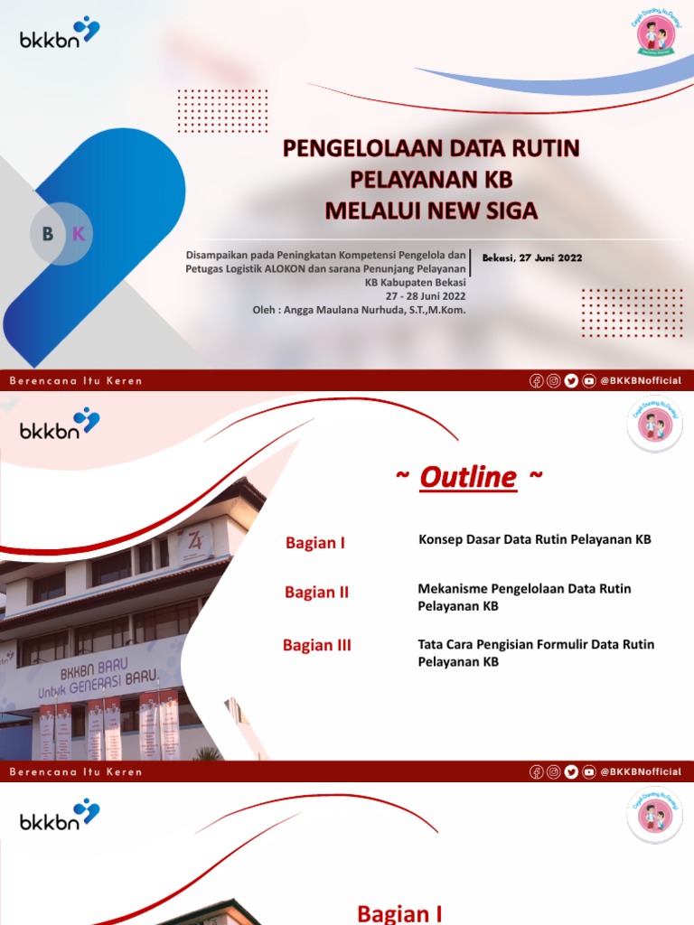 Pengelolaan Data Rutin SIGA YAN KB - Kab. Bekasi | PDF