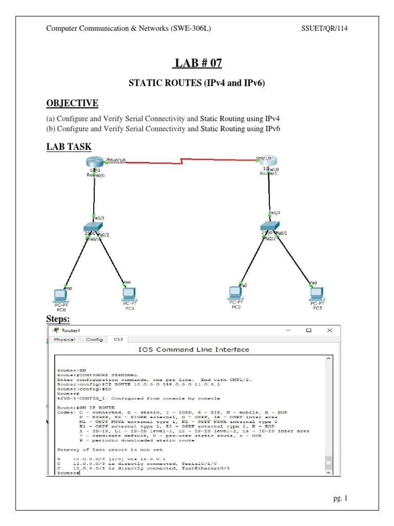 Lab No.7 CCN | Download Free PDF | Computer Network | I Pv6