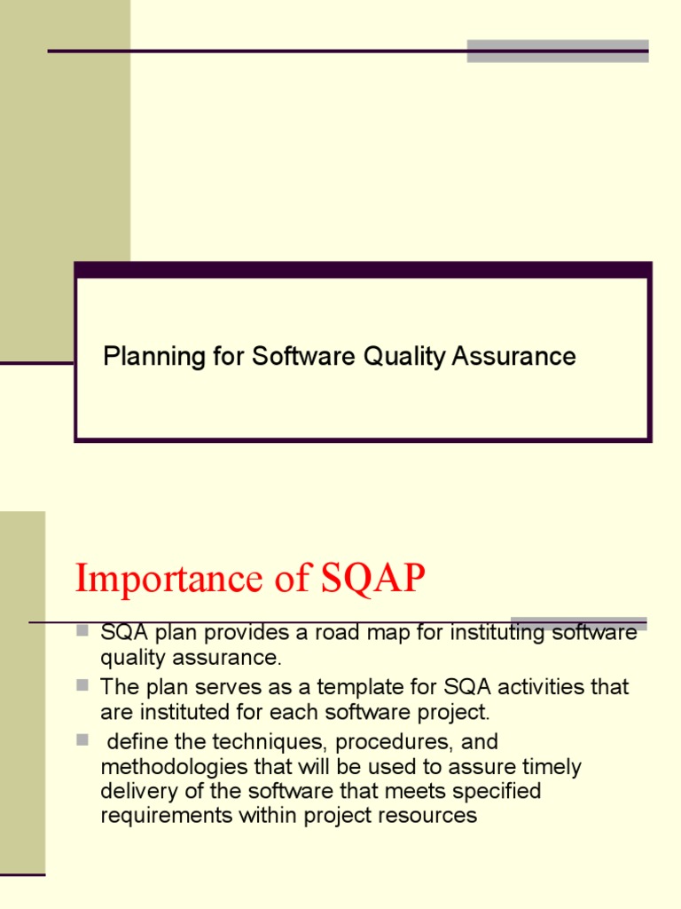 Lec 9 Planning For SQA | PDF | Software Quality | Quality Assurance