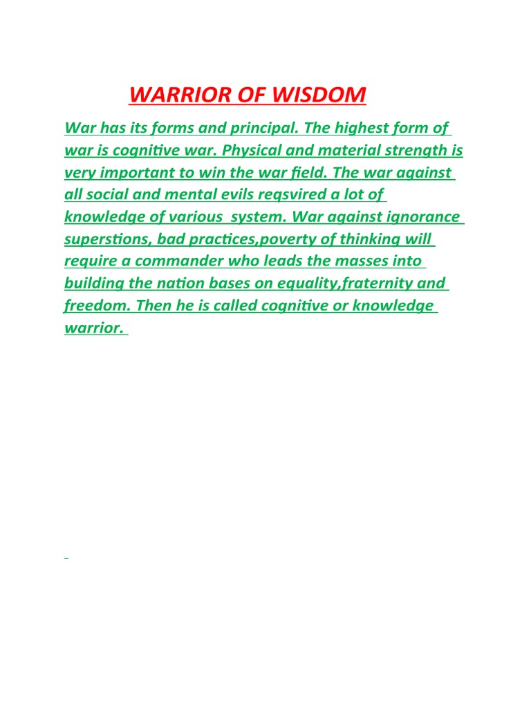 Warrior of Wisdom | PDF